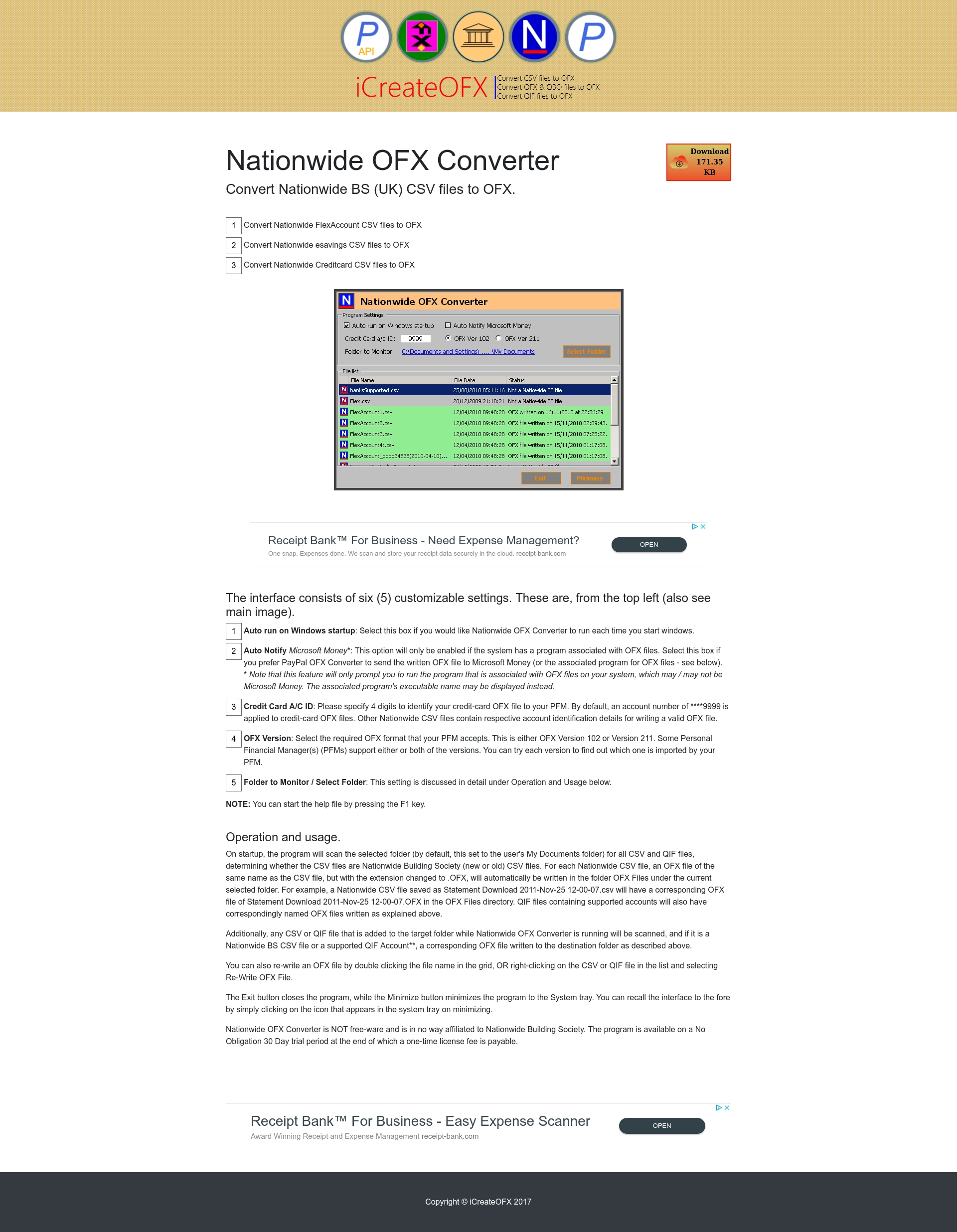 iCreateOFX Nationwide OFX Converter